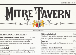 The Mitre Tavern Menu Design | Penrose Creative Projects