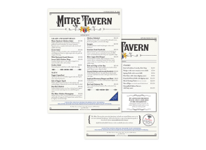 The Mitre Tavern Menu Design | Penrose Creative Projects