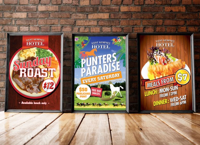 West Kempsey Hotel Poster Designs - CREATIVE PROJECTS AUS